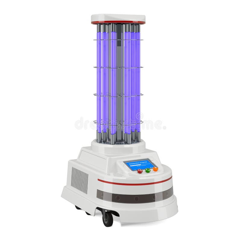 UV-Disinfection Robot, 3D Rendering Stock Illustration - Illustration ...