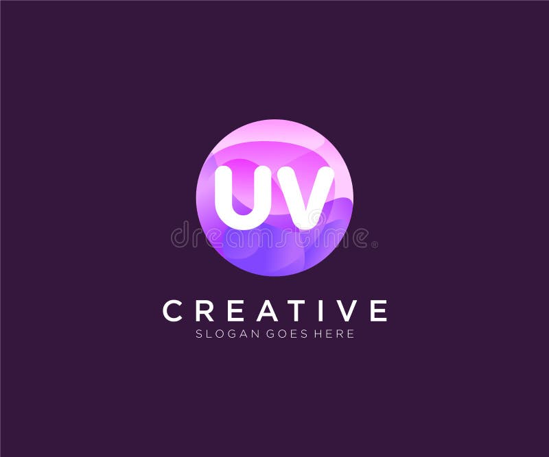 UV Initial Logo with Colorful Circle Template Vector Stock Vector ...