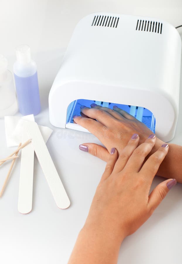 Uv Lamp for Nails with Equipment Stock Image - Image of light, interior ...