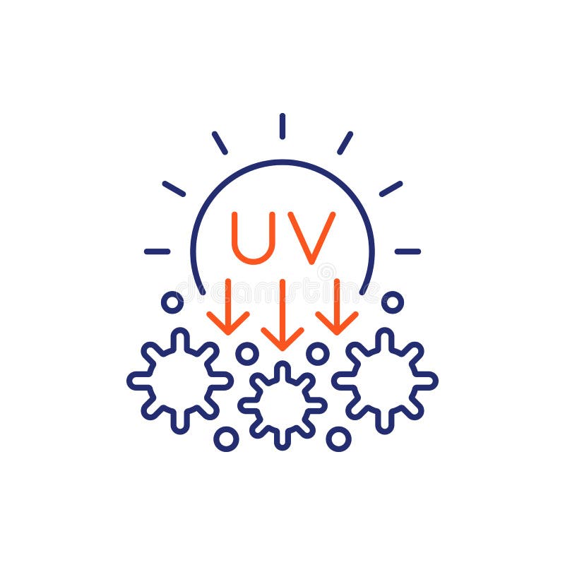 UV Light for Disinfection, Ultraviolet Rays Icon Stock Vector ...