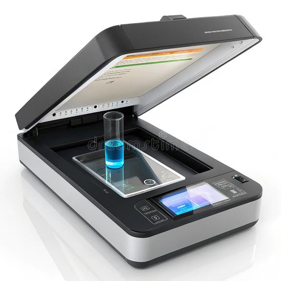UV Light Scanner Analyzing Liquid Sample Stock Illustration ...