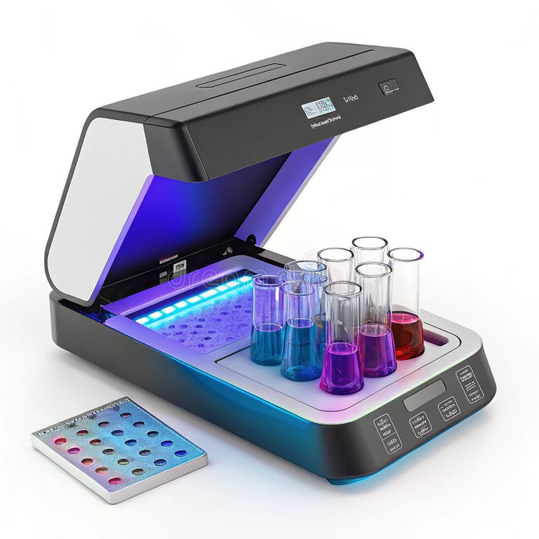 UV Light Scanner Analyzing Liquid Sample Stock Illustration ...