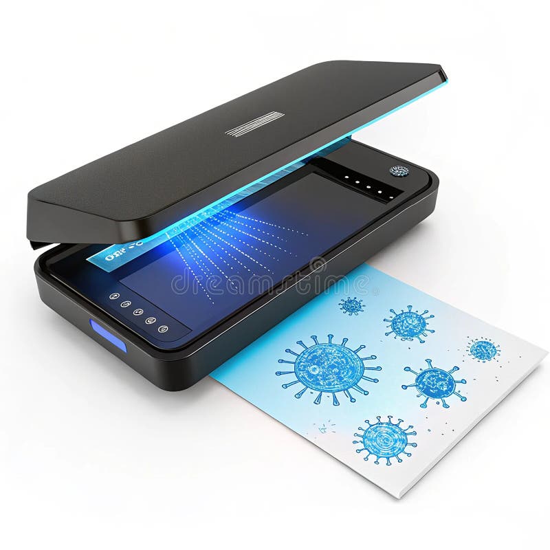 UV Light Scanner Detecting Unseen Bacteria Stock Illustration ...