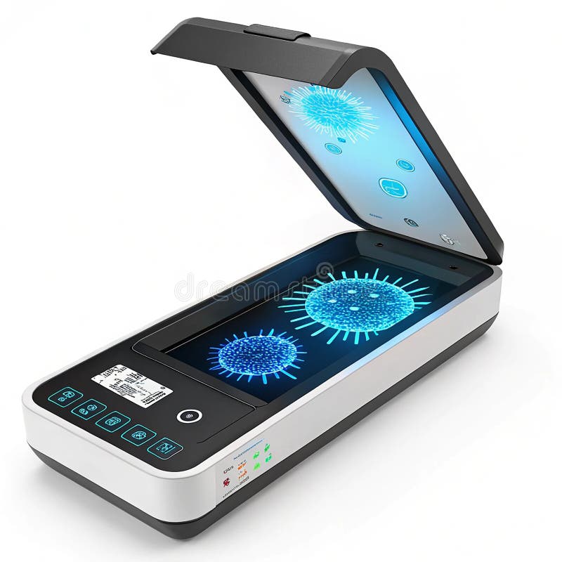 UV Light Scanner Detecting Unseen Bacteria Stock Illustration ...