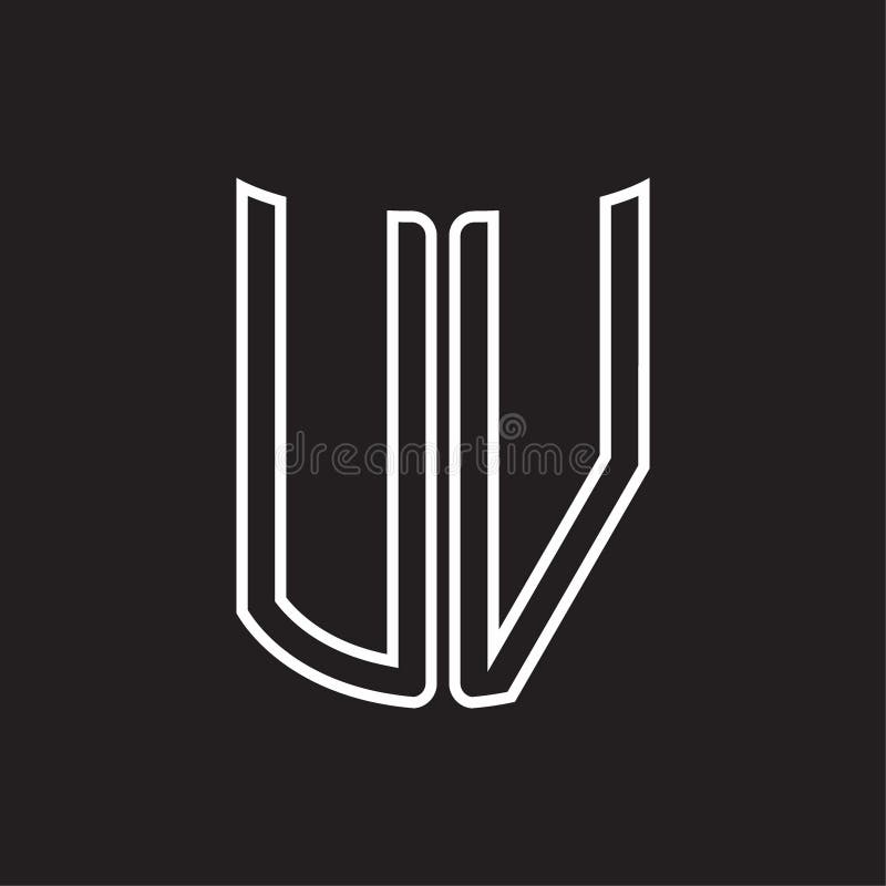 UV Logo Monogram with Ribbon Style Outline Design Template Stock Vector ...