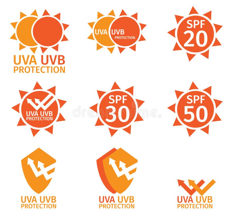 UV LOGO , Uva Uvb and Spf with Orange Color Stock Vector - Illustration ...