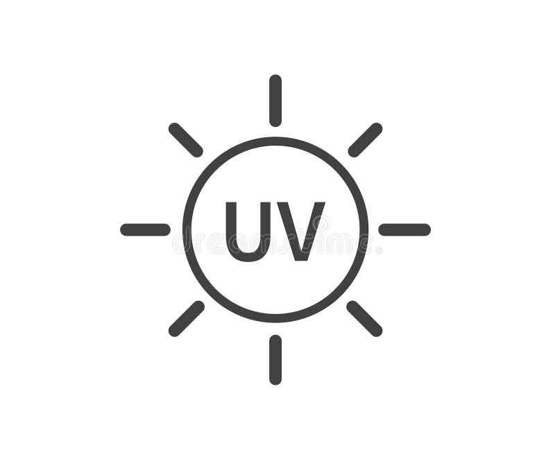Uv Protection Icon on White Background. Thin Line Symbol. Vector ...
