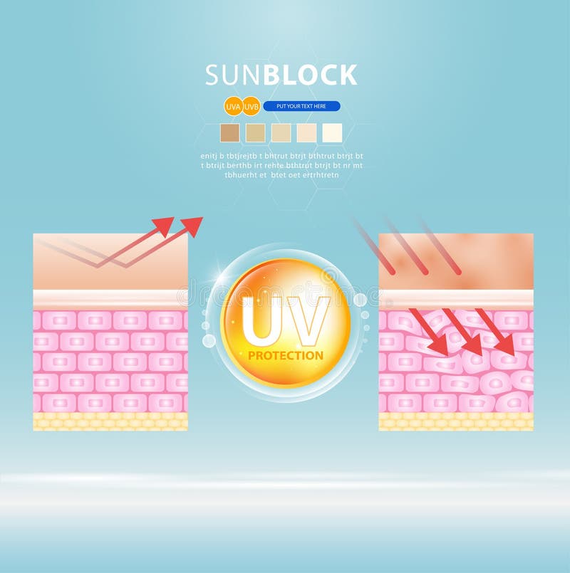 UV Reflection Skin after Protection Vector Design Stock Vector ...