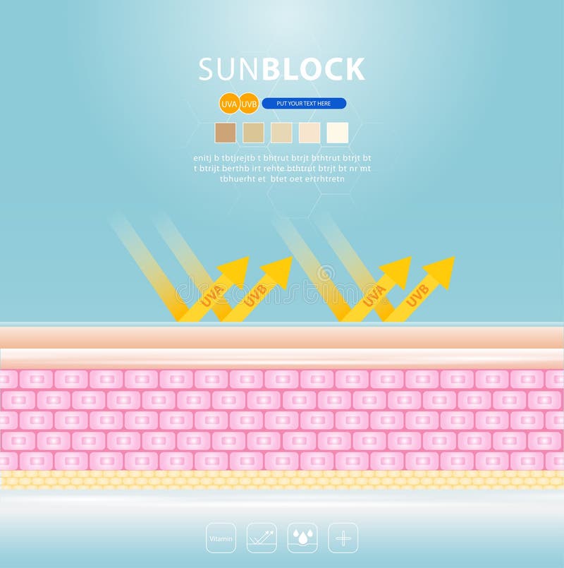 UV Reflection Skin after Protection Vector Design Stock Vector ...