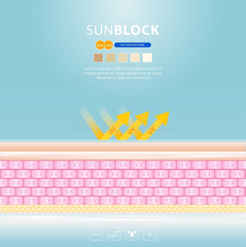UV Reflection Skin after Protection Vector Design Stock Vector ...
