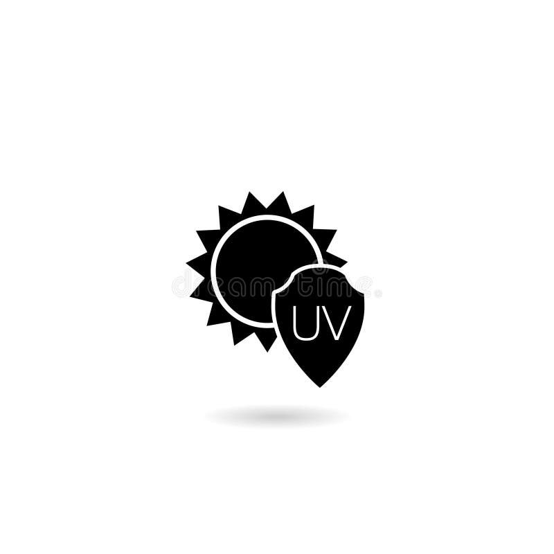 UV Shield Protection Icon with Shadow Stock Vector - Illustration of ...