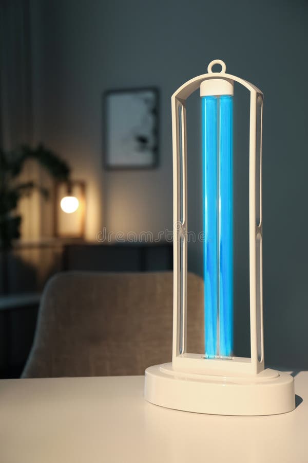 UV Sterilizer Lamp on Table Stock Photo - Image of interior, decor ...