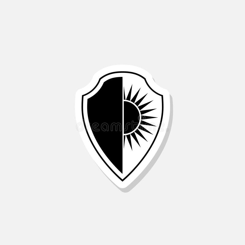 UV Sun Protection Sticker Icon Stock Vector - Illustration of skin ...