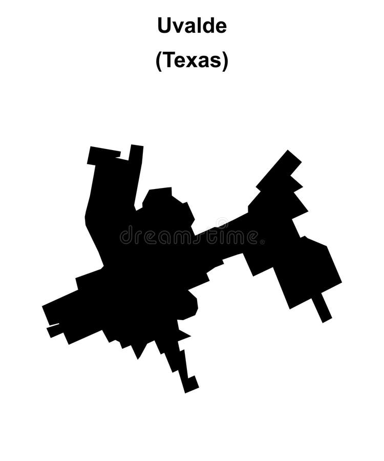 Uvalde outline map stock vector. Illustration of area - 357650366