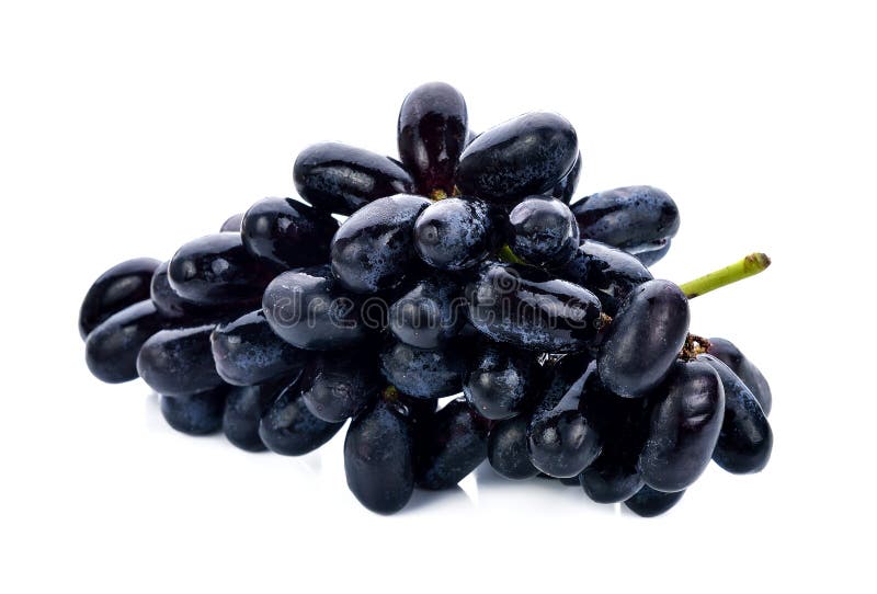 Uvas Negras Aisladas En Un Blanco Imagen de archivo - Imagen de ...
