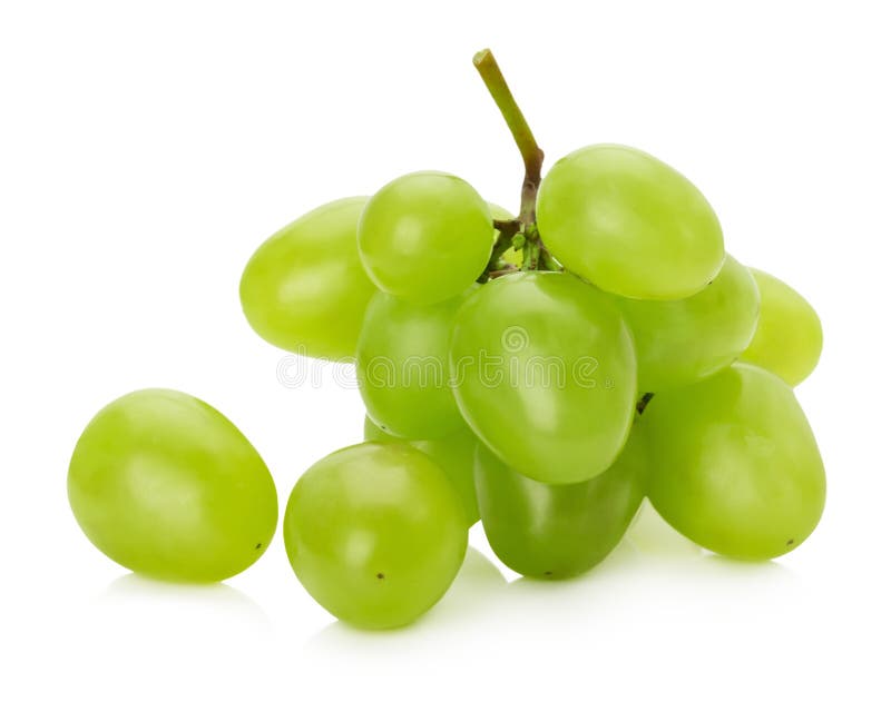 Uvas Verdes Aisladas En El Fondo Blanco Imagen de archivo - Imagen de ...