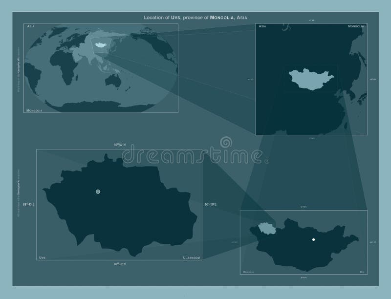 Uvs, Mongolia. Described Location Diagram Stock Illustration ...