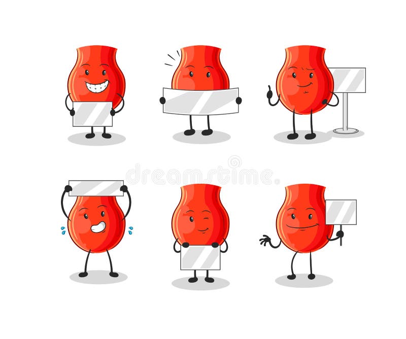 Uvula Holding Board Group Character. Mascot Vector Stock Vector ...