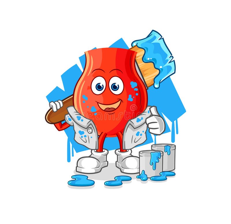 Uvula Painter Illustration. Character Vector Stock Vector ...