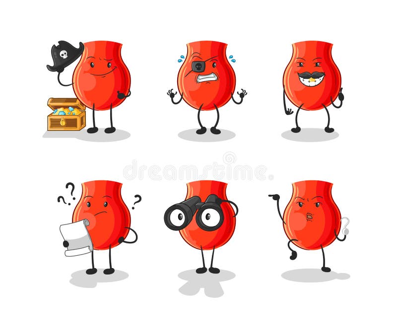 Uvula Pirate Group Character. Cartoon Mascot Vector Stock Vector ...