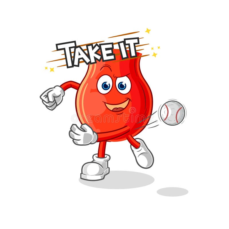 Uvula Throwing Baseball Vector. Cartoon Character Stock Vector ...