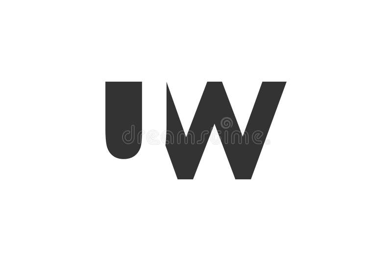 UW Creative Geometric Initial Based Modern and Minimal Logo. Letter U W ...