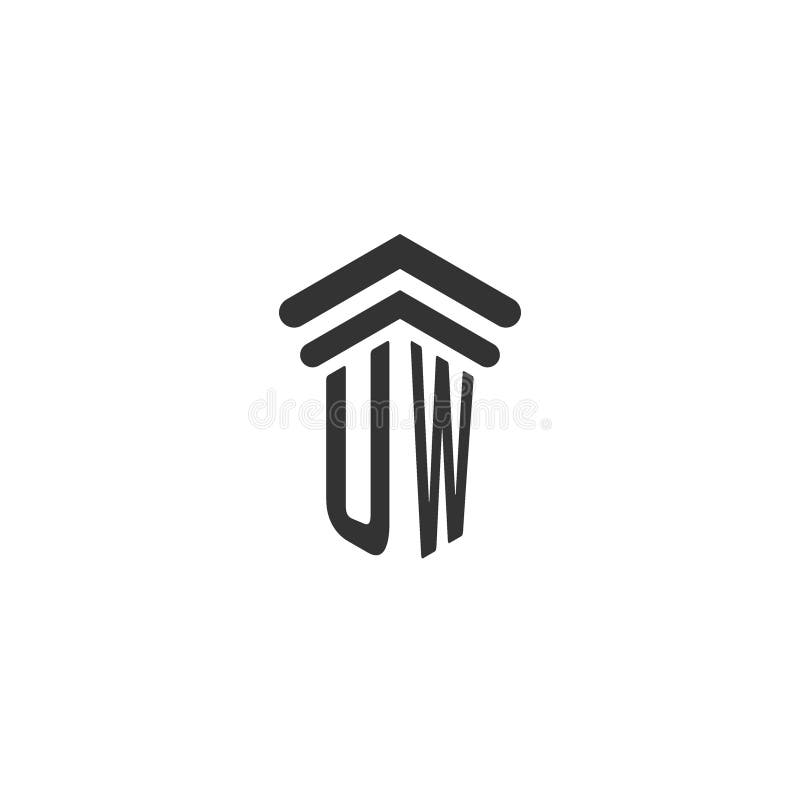 UW Initial for Law Firm Logo Design Stock Vector - Illustration of ...