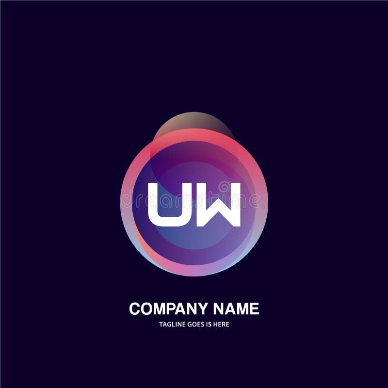 UW Initial Logo with Colorful Circle Template Vector Stock Vector ...