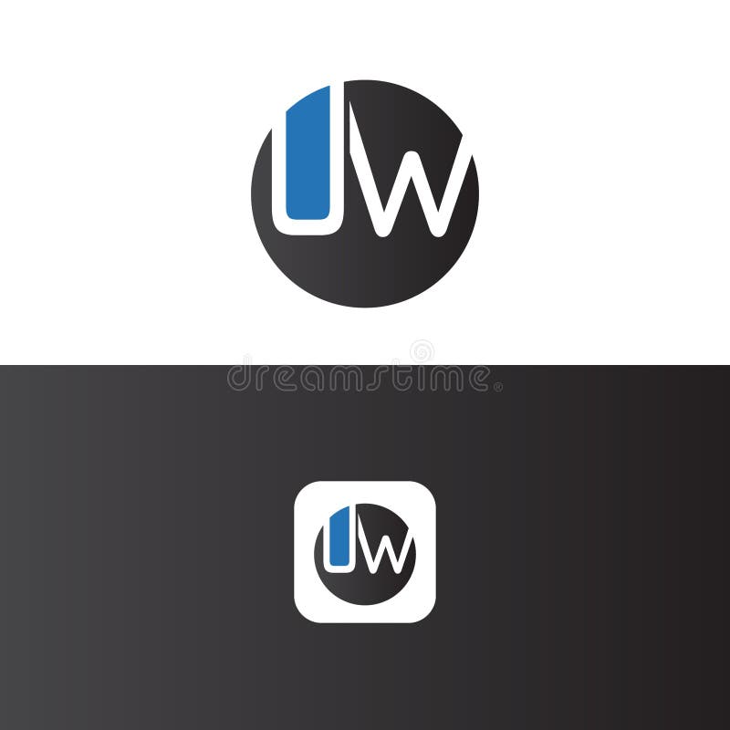 UW Letter Logo Design Template Vector Stock Vector - Illustration of ...