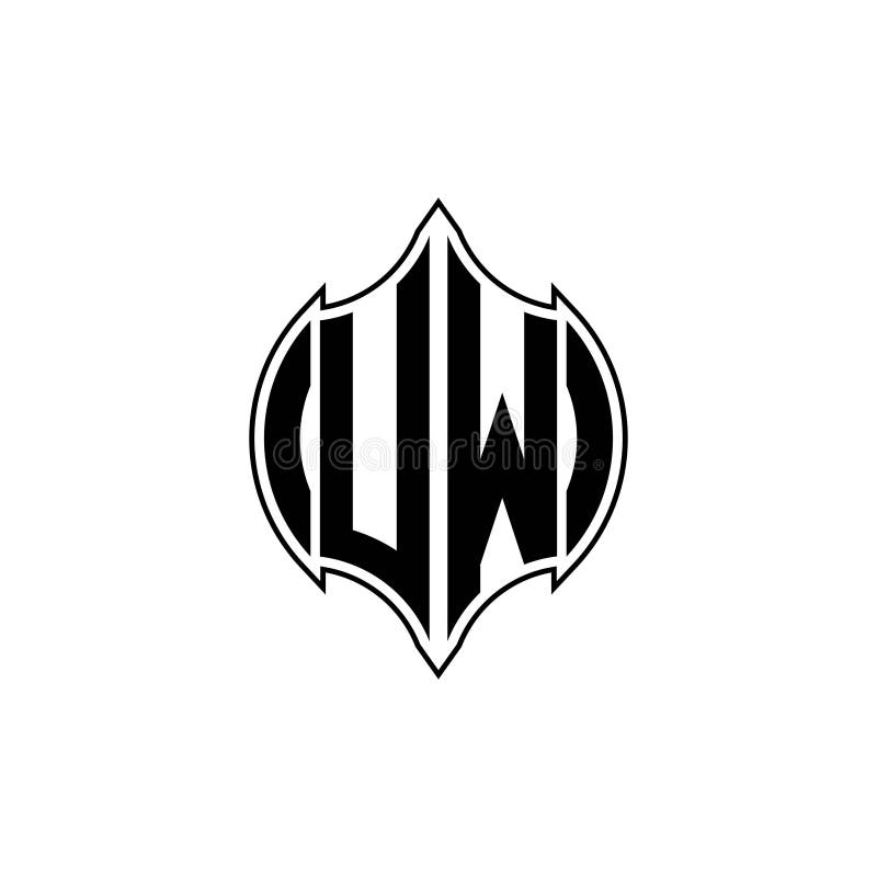 UW Logo Monogram Geometric Shield Shape Style Stock Vector ...