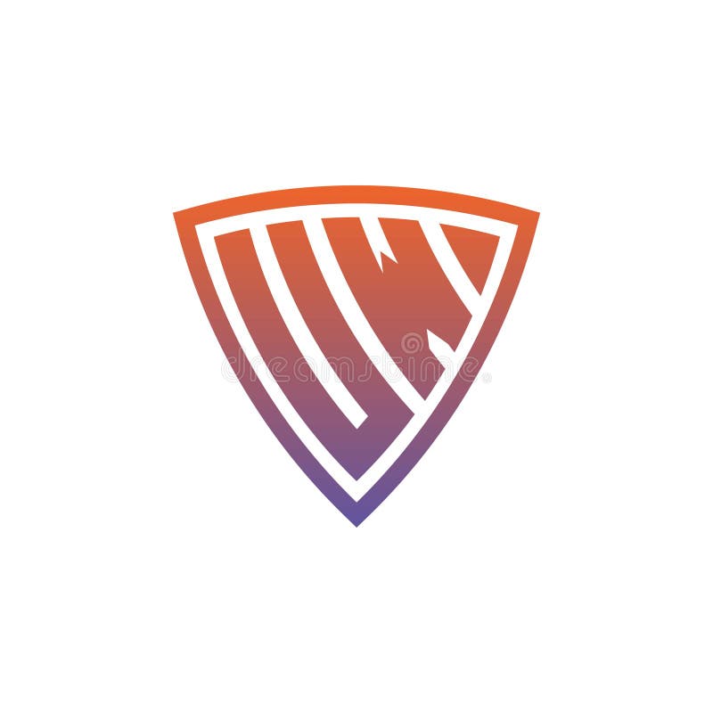 UW Logo Shield Monogram Gradient Style Design Stock Vector ...