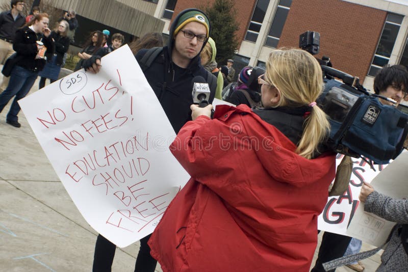 UW-Milwaukee Union-Rights Rally Editorial Stock Photo - Image of ...