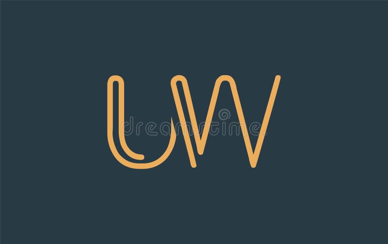 UW Minimalistic Line Art Logo Design with Abstract Lettering Stock ...