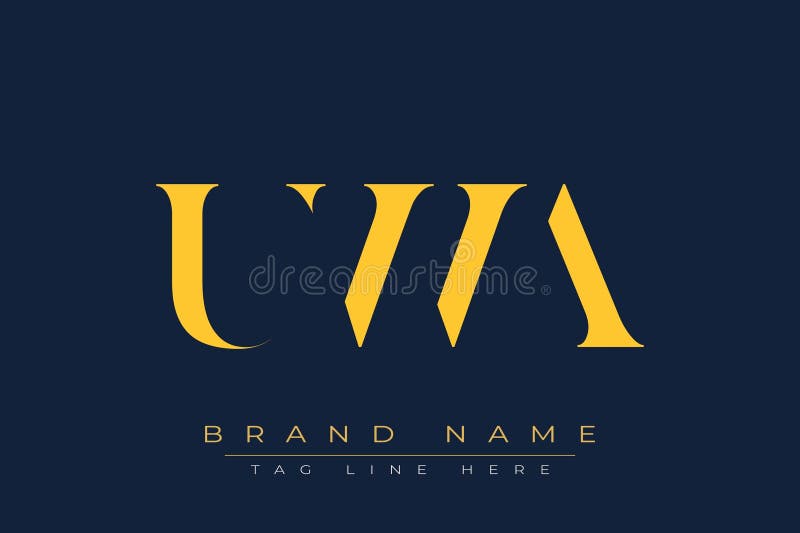 UWA Abstract Letter Logo Design Stock Vector - Illustration of vector ...