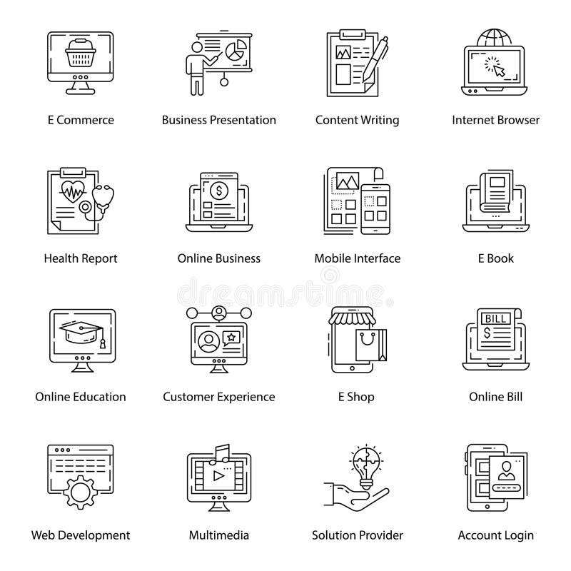 Ux Design and Interface Line Vectors Stock Vector - Illustration of ...