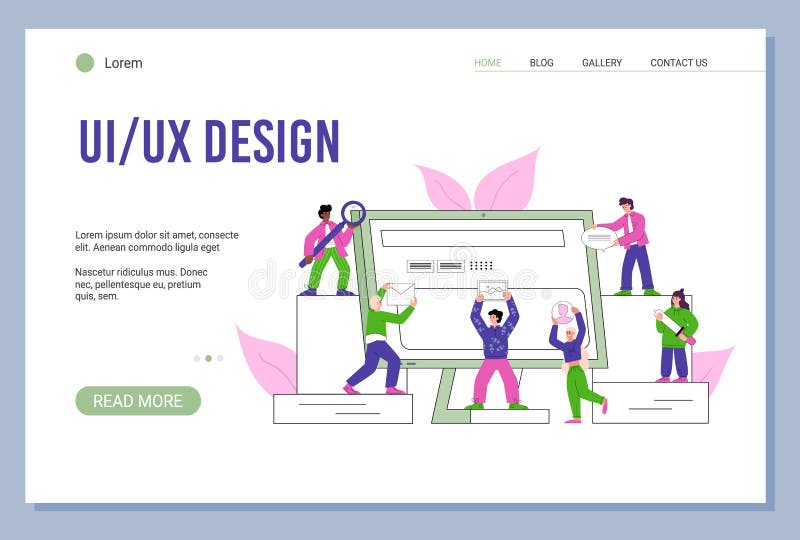 UX Design Process for Computer Website, Flat Vector Banner. Design ...