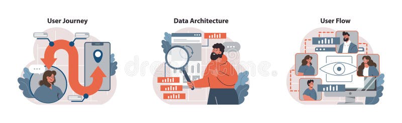 UX Design Set. Flat Vector Illustration Stock Illustration ...