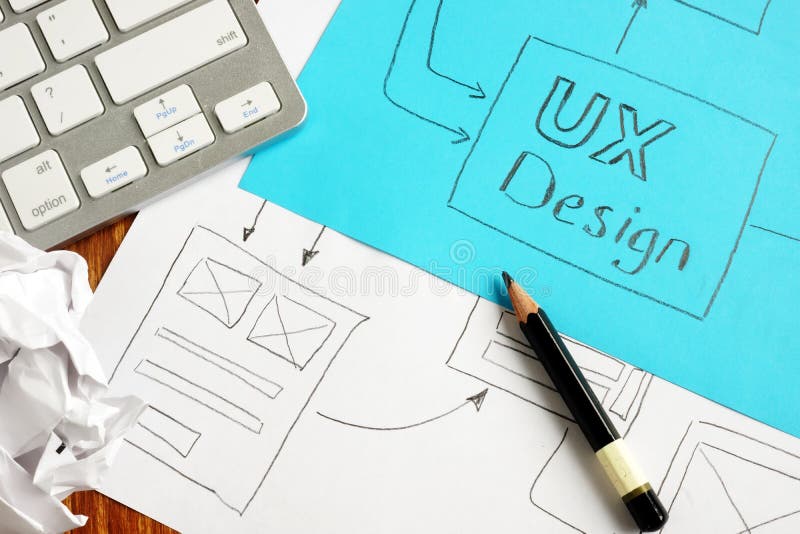 UX Design and Web Site Concept Written on the Page. Stock Photo - Image ...