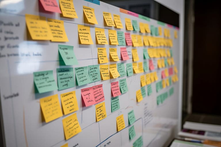 UX Design Workshop Board with Sticky Notes Stock Illustration ...