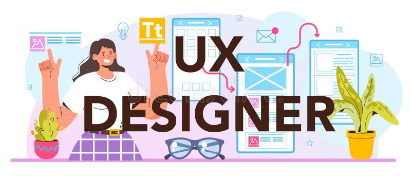 UX Designer Typographic Header. App Interface Improvement Stock Vector ...