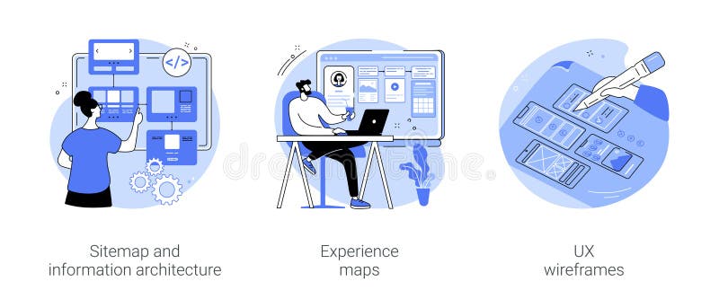 UX Designer Workflow Isolated Cartoon Vector Illustrations Se Stock ...