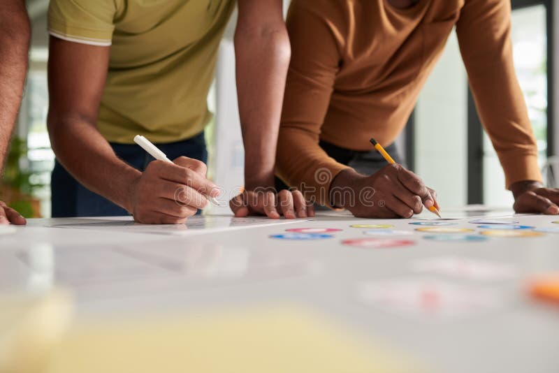 UX Designers Working on Set of Icons Stock Photo - Image of strategy ...