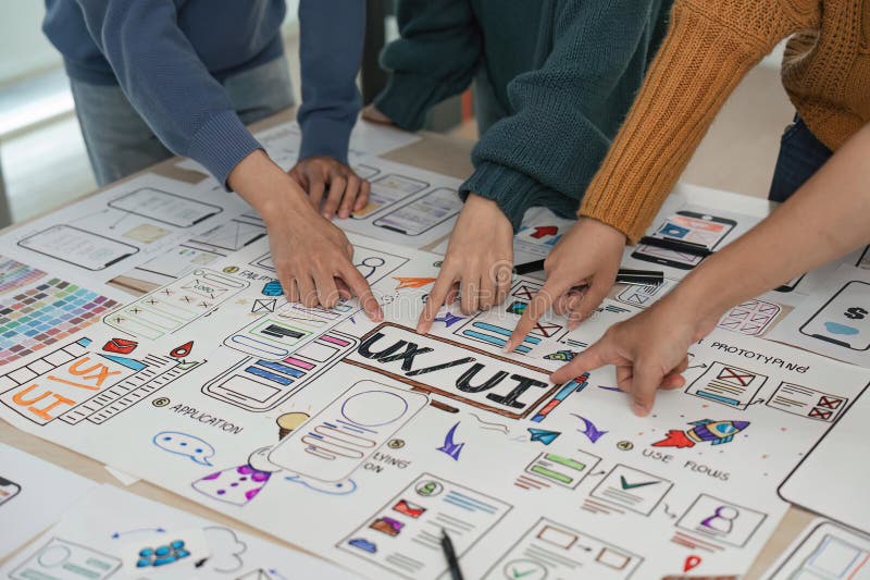 UX Developer and UI Designer Brainstorming about App Interface ...