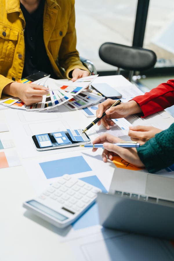 UX Developer and Ui Designer Brainstorming about Mobile App Interface ...