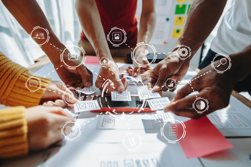 UX Developer and Ui Designer Brainstorming about Mobile App Interface ...