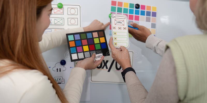 Ux Developer and Ui Designer Presenting Mobile App Interface Design on ...