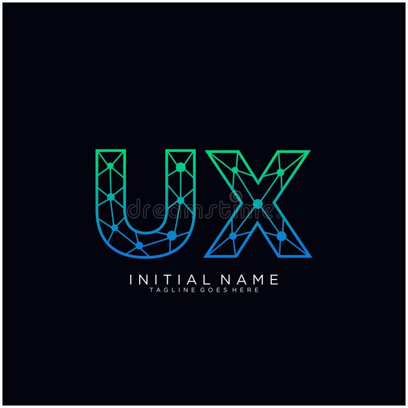 UX Letter Logo Icon Design Template Elements Stock Vector ...