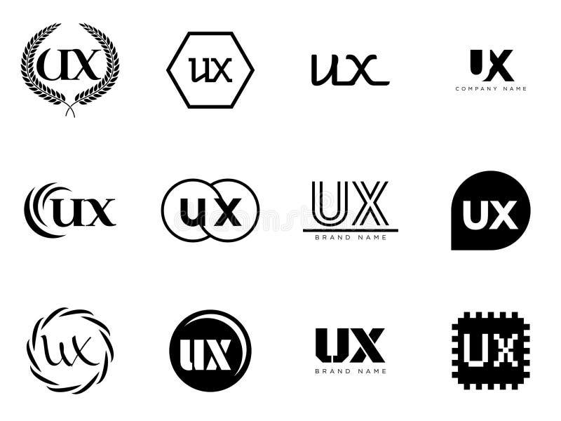 UX Logo Company Template. Letter U and X Logotype Stock Vector ...