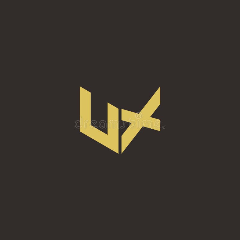 UX Logo Letter Initial Logo Designs Template with Gold and Black ...