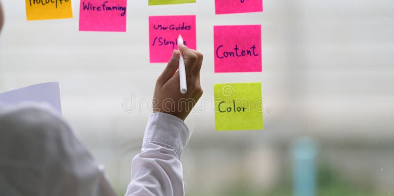 UX Plan Ideas on Sticky Note Stock Image - Image of standing, creative ...